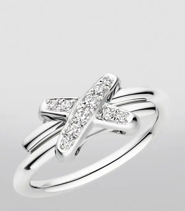 CHAUMET 18 Karat White Gold And Diamond Jeux De Liens Ring