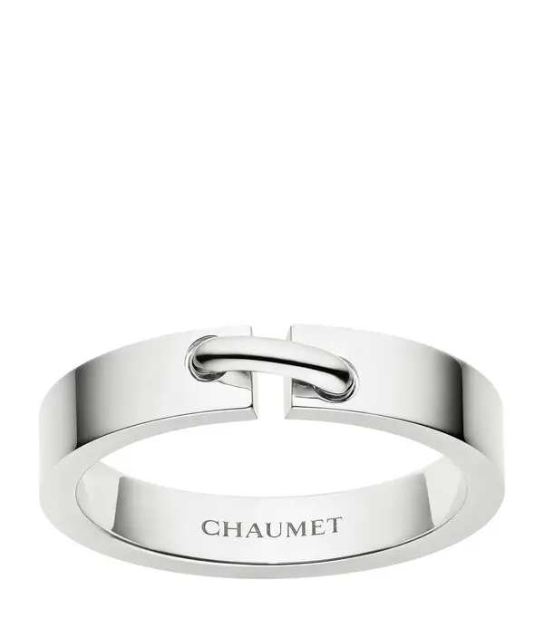 CHAUMET White Gold Liens Évidence Band Ring - Silver