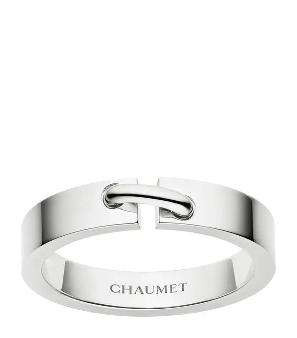 CHAUMET White Gold Liens Évidence Band Ring - Silver