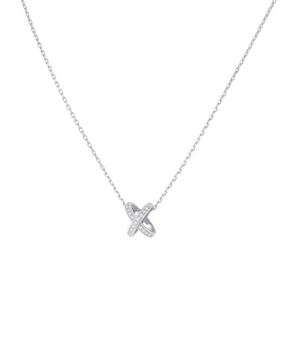 CHAUMET White Gold And Diamond Jeux De Liens Necklace - Silver