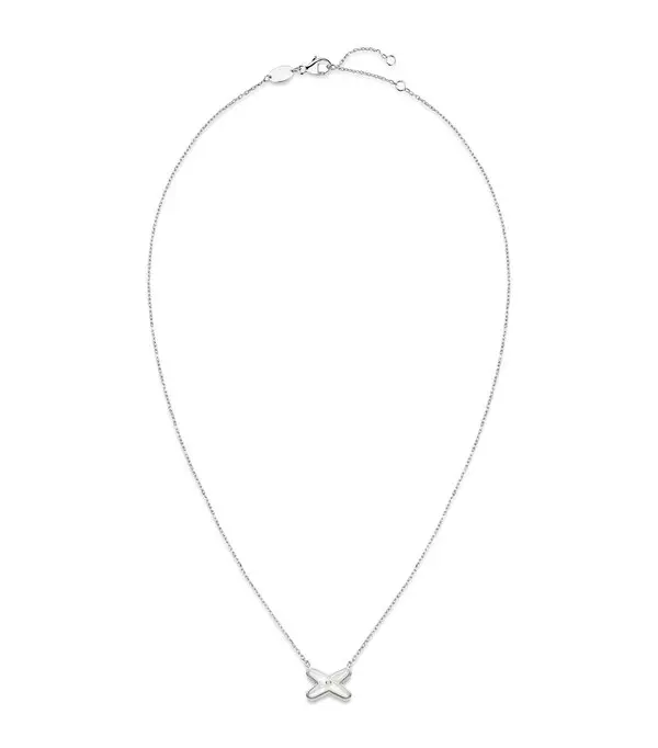CHAUMET 18 Karat White Gold, Mother-of-pearl And Diamond Pendant Necklace - Silver