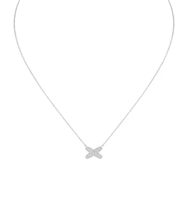 CHAUMET Jeux De Liens White Gold And Diamond Pendant Necklace - Silver