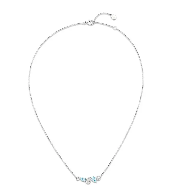 CHAUMET White Gold, Diamond And Aquamarine Necklace - Silver