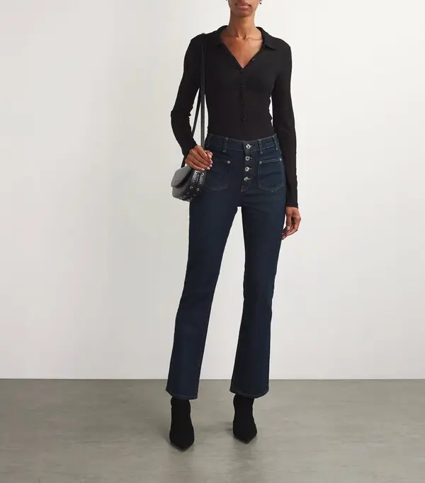 Maje Patch-pocket Button-fly Straight-leg Jeans - Blue
