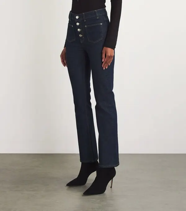 Maje Patch-pocket Button-fly Straight-leg Jeans - Blue