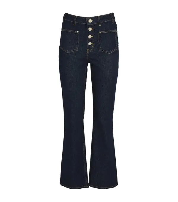 Maje Patch-pocket Button-fly Straight-leg Jeans - Blue