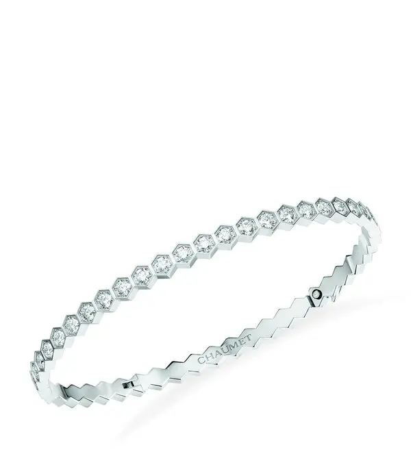 CHAUMET Bee De 18-karat White Gold And Diamond Bangle - Silver