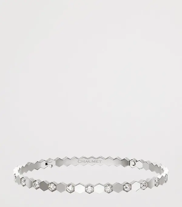 CHAUMET Karat White Gold And Diamond Beehive Bracelet