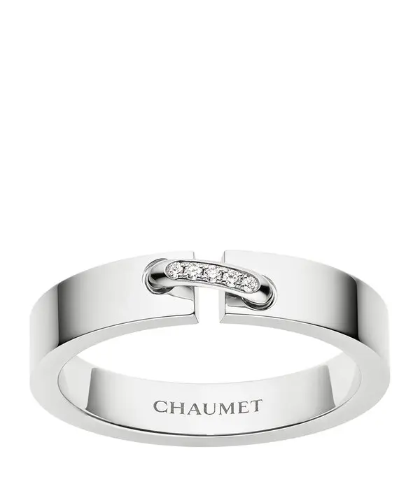 CHAUMET 18 Karat White Gold And Diamond Liens Évidence Wedding Band
