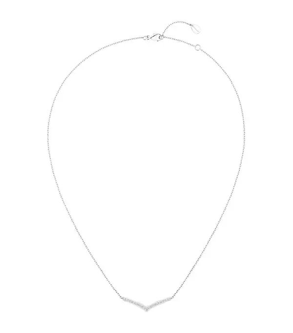CHAUMET White Gold And Diamond Aigrette Pendant Necklace - Silver