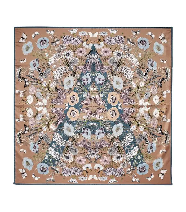ASPINAL OF LONDON Silk Printed Square Scarf - Brown