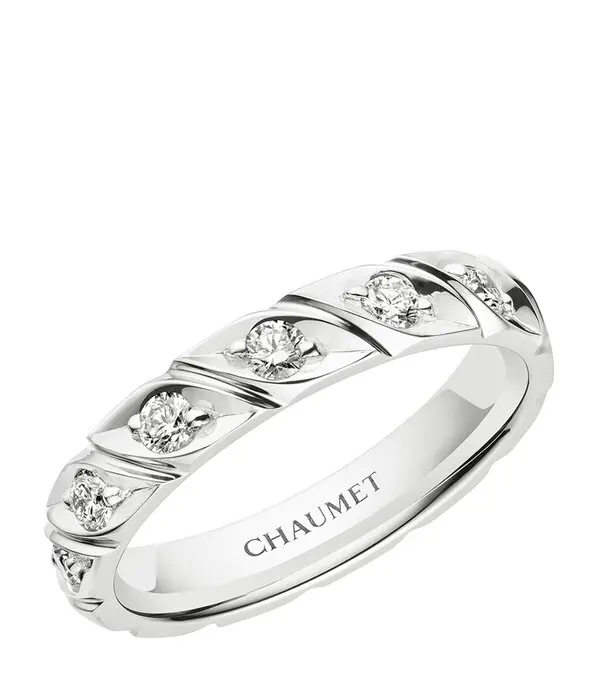CHAUMET Platinum And Diamond Torsade Wedding Ring - Silver