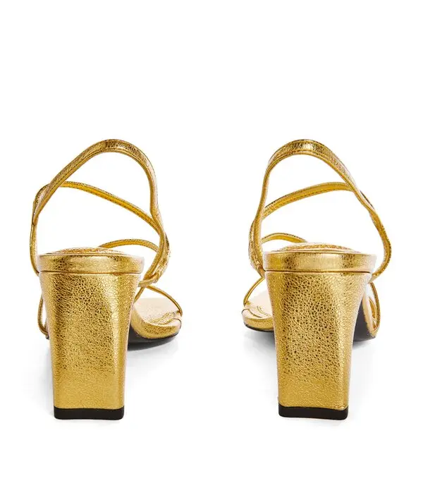 Sandro Metallic Faye High Heel Sandals - Beige