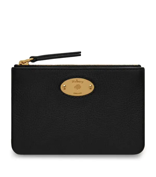 Mulberry Logo Plaque Coin Pouch - Black