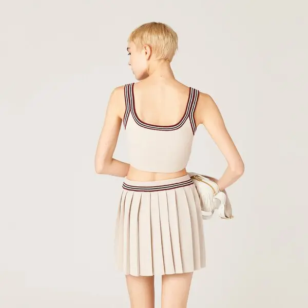 Miu Miu Cashmere Logo Cropped Top