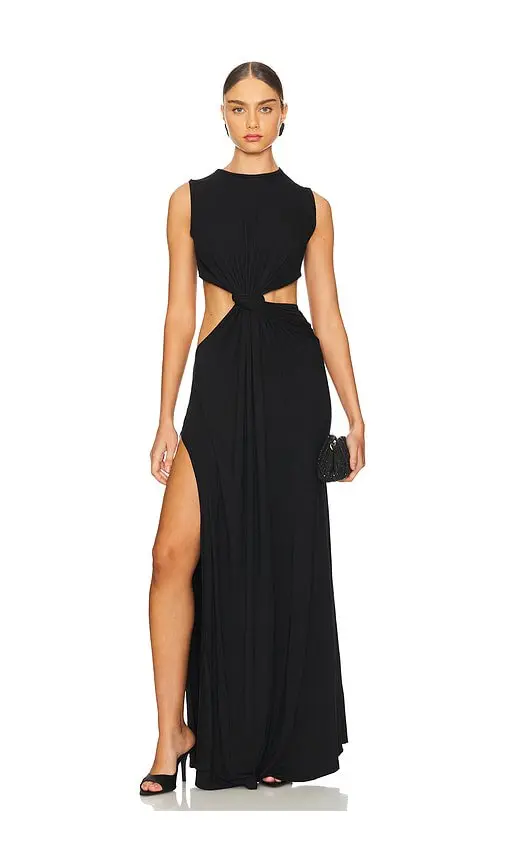 SID NEIGUM Twisted Cutout Maxi Dress