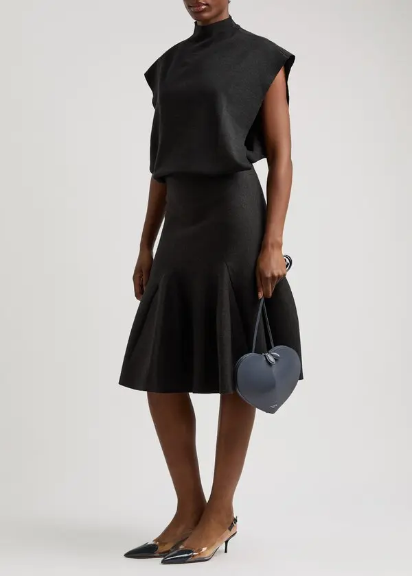 Alaïa Flared Wool-blend Midi Skirt