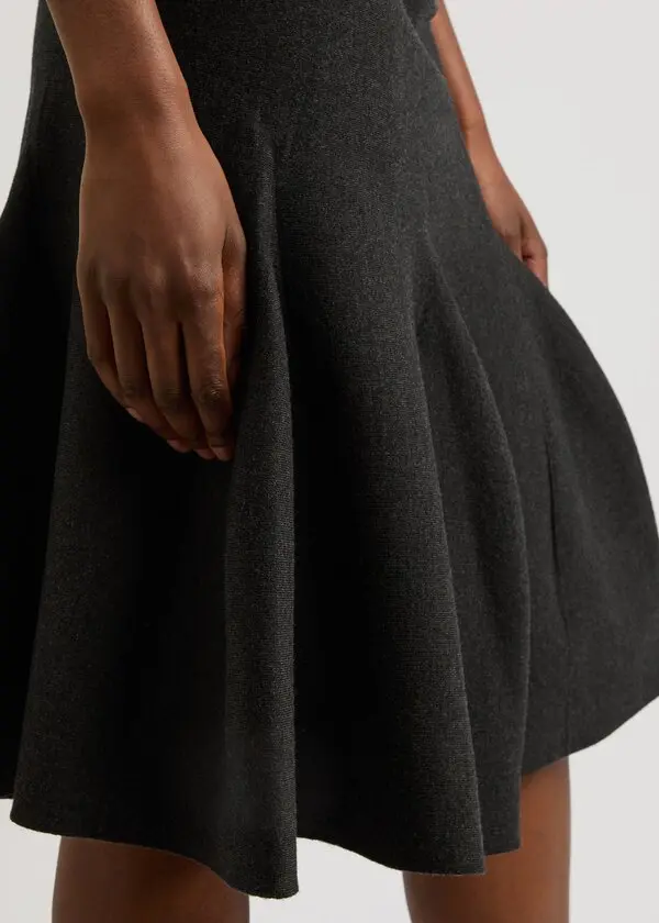 Alaïa Flared Wool-blend Midi Skirt