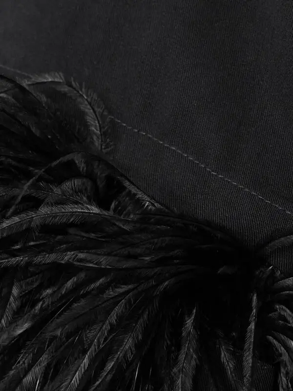 Sleeper Party Feather-trimmed Twill Pajama Set