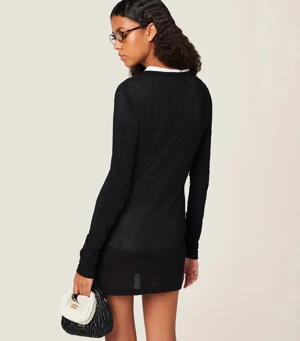 Miu Miu Cotton Logo Mini Dress