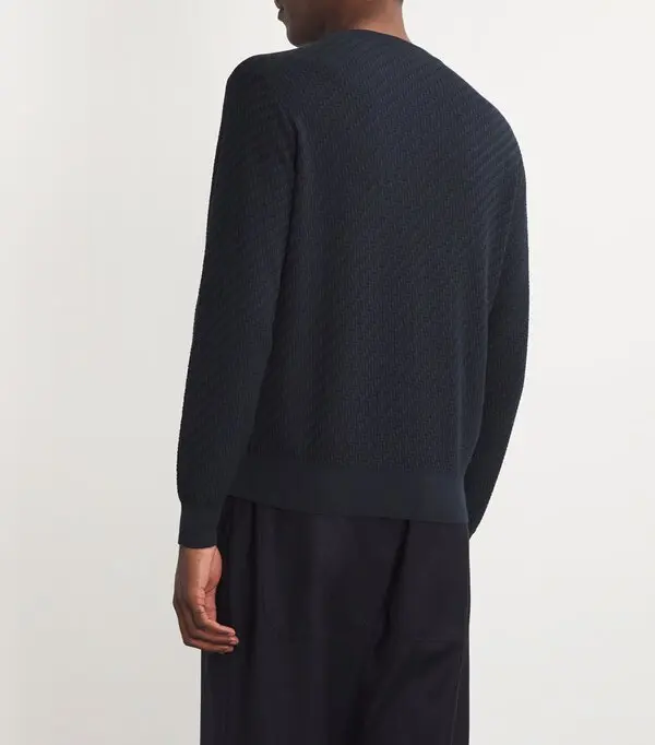 Brioni Cotton-silk-cashmere Sweater - Blue