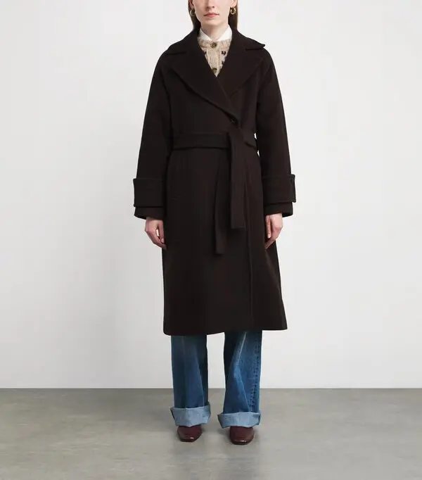 Claudie Pierlot Belted Wool-blend Coat