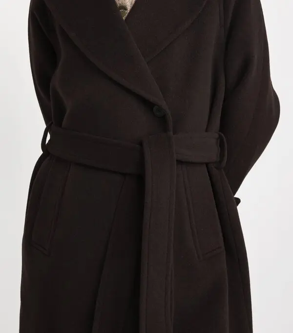 Claudie Pierlot Belted Wool-blend Coat