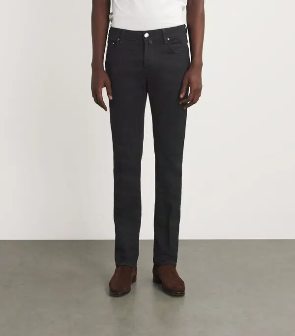 Jacob Cohen Limited Edition Bard Slim Jeans With Lizard-skin Patch