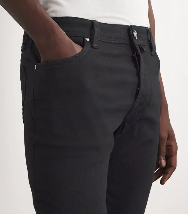 Jacob Cohen Limited Edition Bard Slim Jeans With Lizard-skin Patch