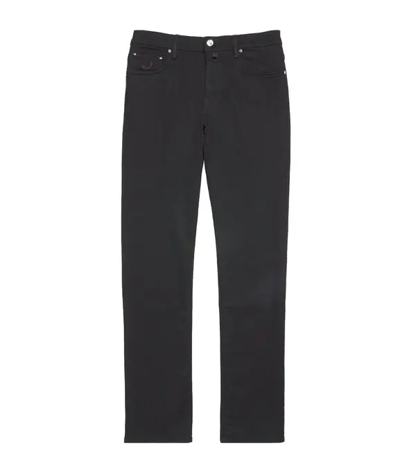 JACOB COHЁN Limited Edition Bard Slim Jeans With Lizard-skin Patch - Navy