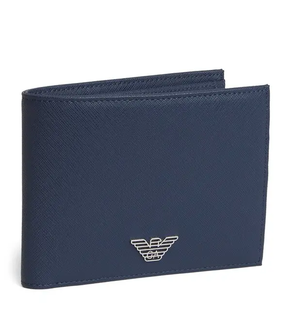 Emporio Armani Leather Bifold Wallet - Blue