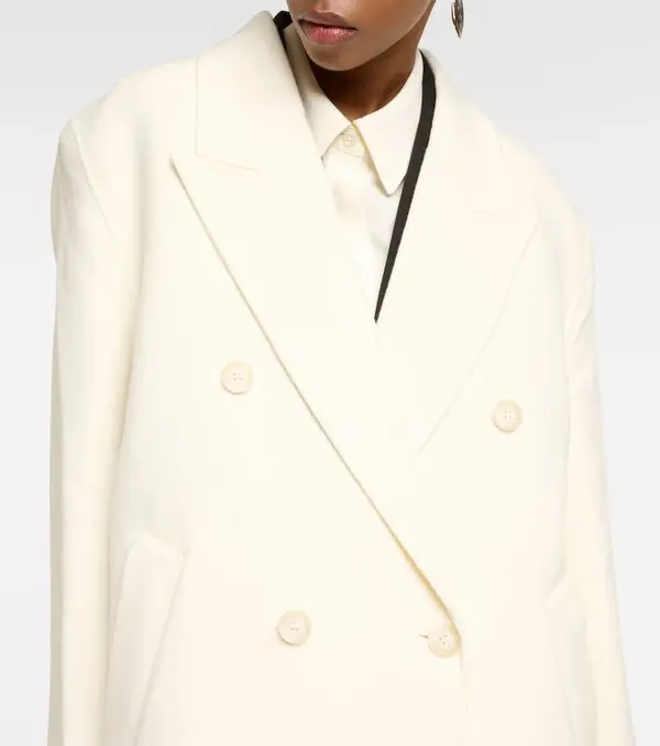THE FRANKIE SHOP Gaia Oversized Wool-blend Coat - White