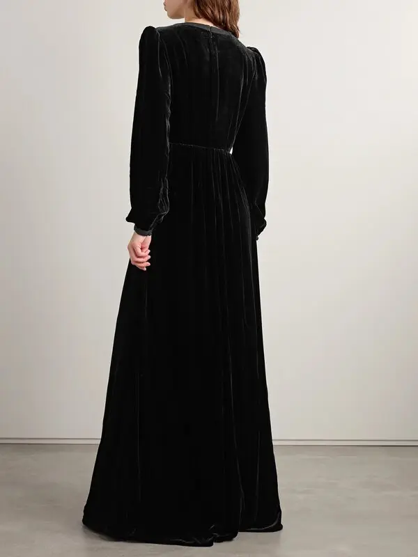 Saloni Camille Embellished Velvet Gown