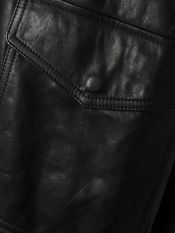 THE FRANKIE SHOP Viper Oversized Leather Bomber Jacket