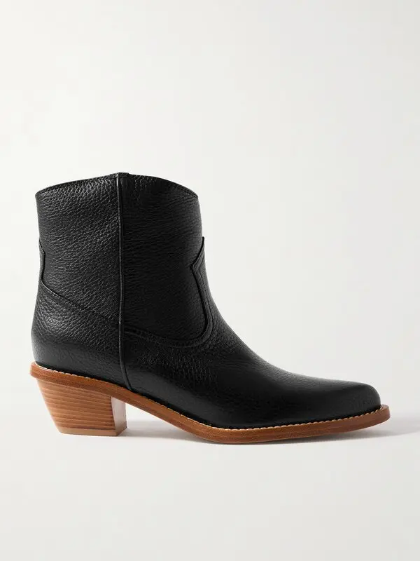 Gabriela Hearst Leduc Textured-leather Ankle Boots