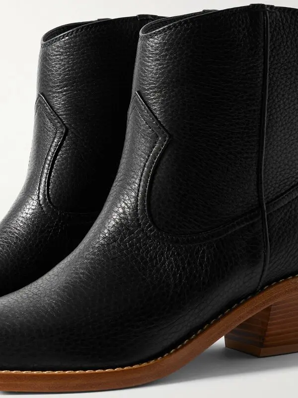 Gabriela Hearst Leduc Textured-leather Ankle Boots