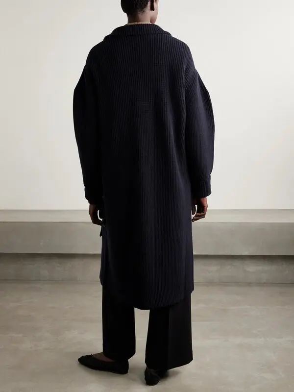 Sasuphi Belted Ribbed Merino Wool & Cashmere Blend Cardigan