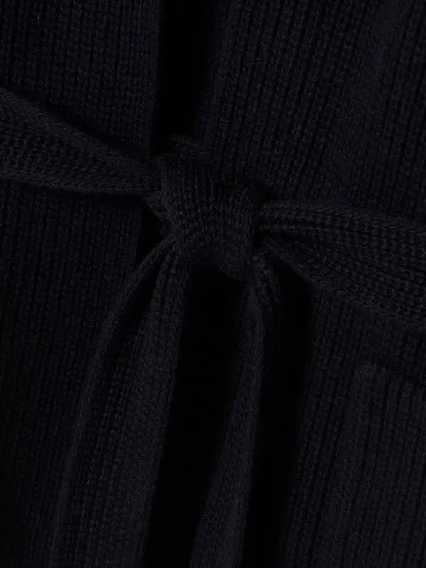 Sasuphi Belted Ribbed Merino Wool & Cashmere Blend Cardigan