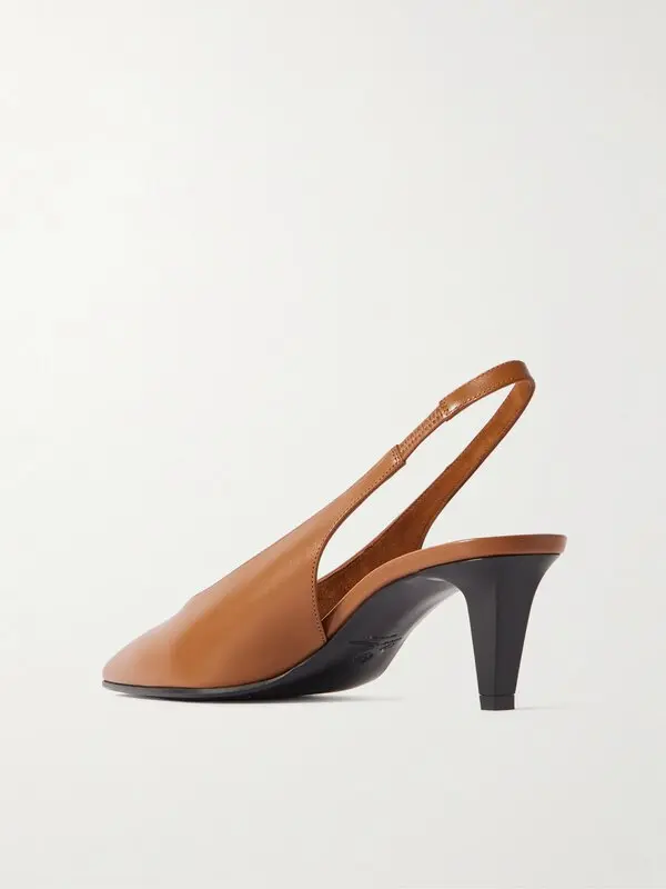 Loro Piana Rebecca Leather Slingback Pumps