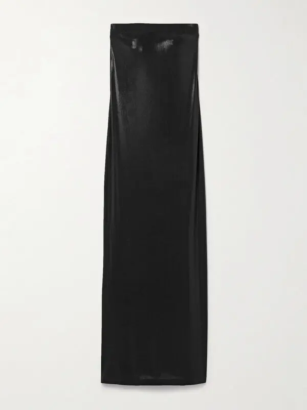 Norma Kamali Strapless Metallic Maxi Dress - Black