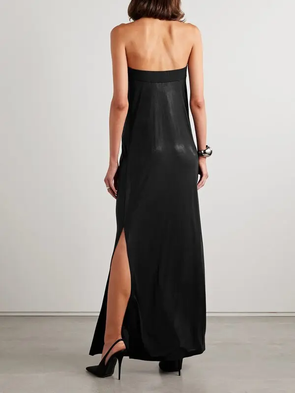 Norma Kamali Strapless Metallic Maxi Dress