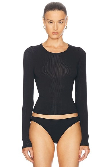 NEGATIVE UNDERWEAR Whipped Long Sleeve Top - Black