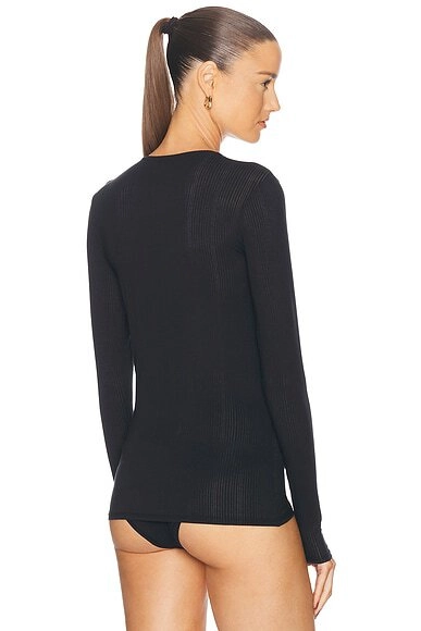 NEGATIVE UNDERWEAR Whipped Long Sleeve Top - Black