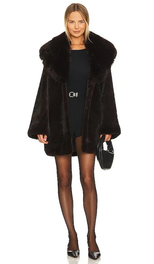Adrienne Landau Faux Fur Coat - Brown