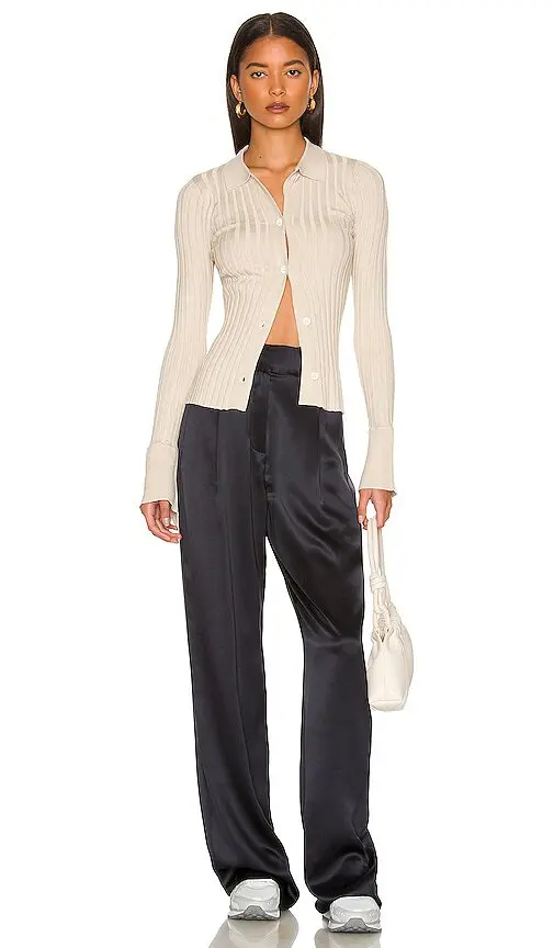 MORE TO COME Brandy Button Front Sweater - Beige