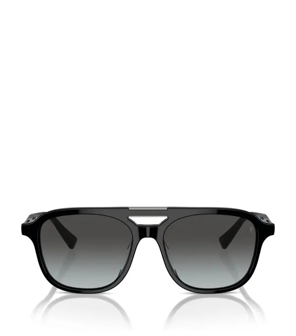 Brunello Cucinelli Acetate Aviator Sunglasses - Black