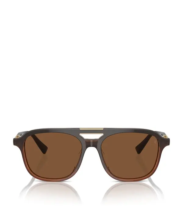 Brunello Cucinelli Acetate Aviator Sunglasses - Brown