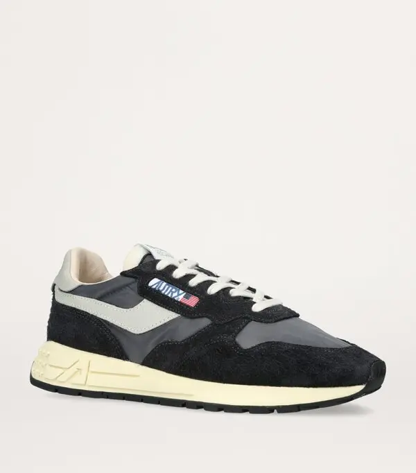 AUTRY Reelwind Low-top Leather And Nylon Trainers - Black