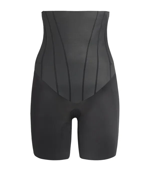 Spanx Supersculpt Totalcontour High-waisted Mid-thigh Short - Black