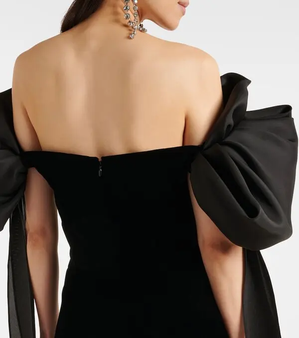Carolina Herrera Off-shoulder Mini Dress With Bow Accents
